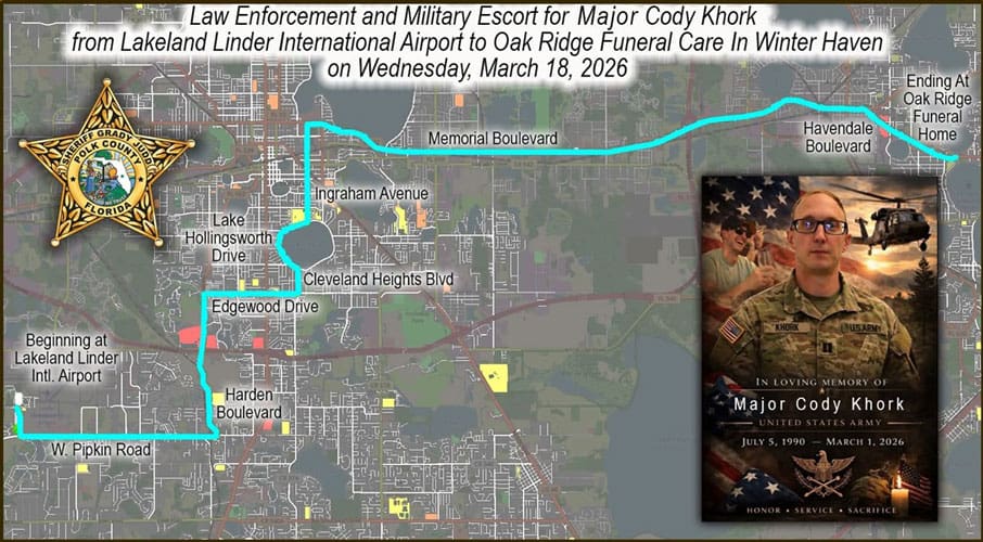 Major Cody Khork, Killed in Line of Duty, Returns Home to Polk County